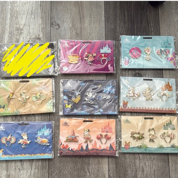 Disney | Wall Decor | Disney Colorful Character Pin Set | Poshmark